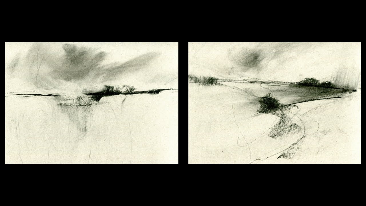 Quick Charcoal Landscape Drawing Tutorial - YouTube