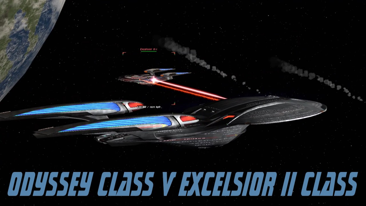 Odyssey class v Excelsior II class Both Ways Star Trek Bridge Commander ...
