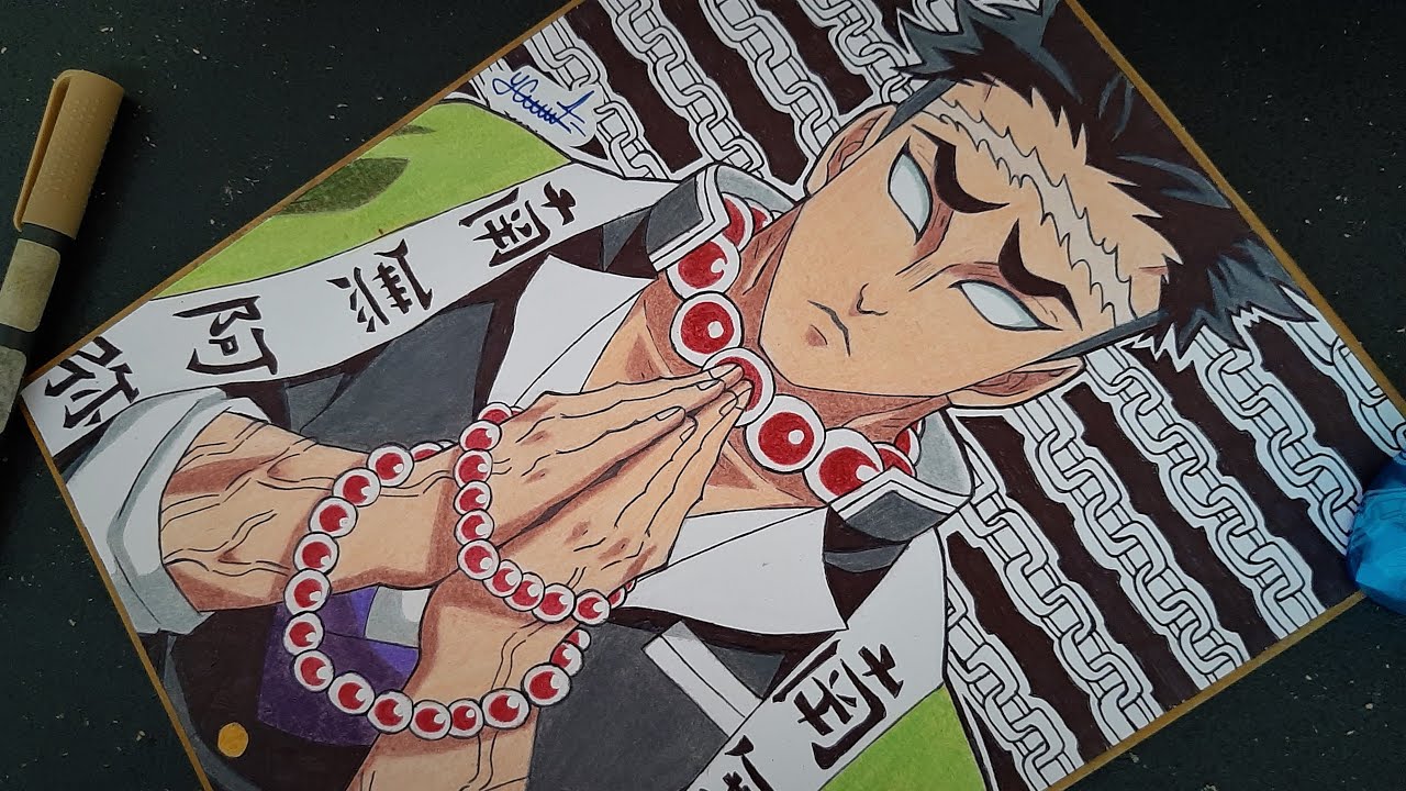 Drawing GYOMEI HIMEJIMA | Kimetsu no Yaiba(Demon Slayer) special ...