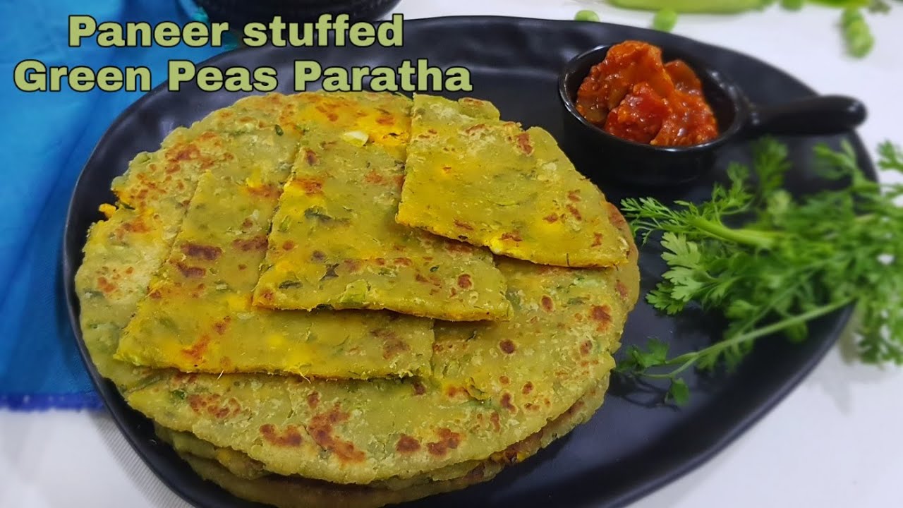 Paneer stuffed green peas paratha | Paneer matar parathas - YouTube