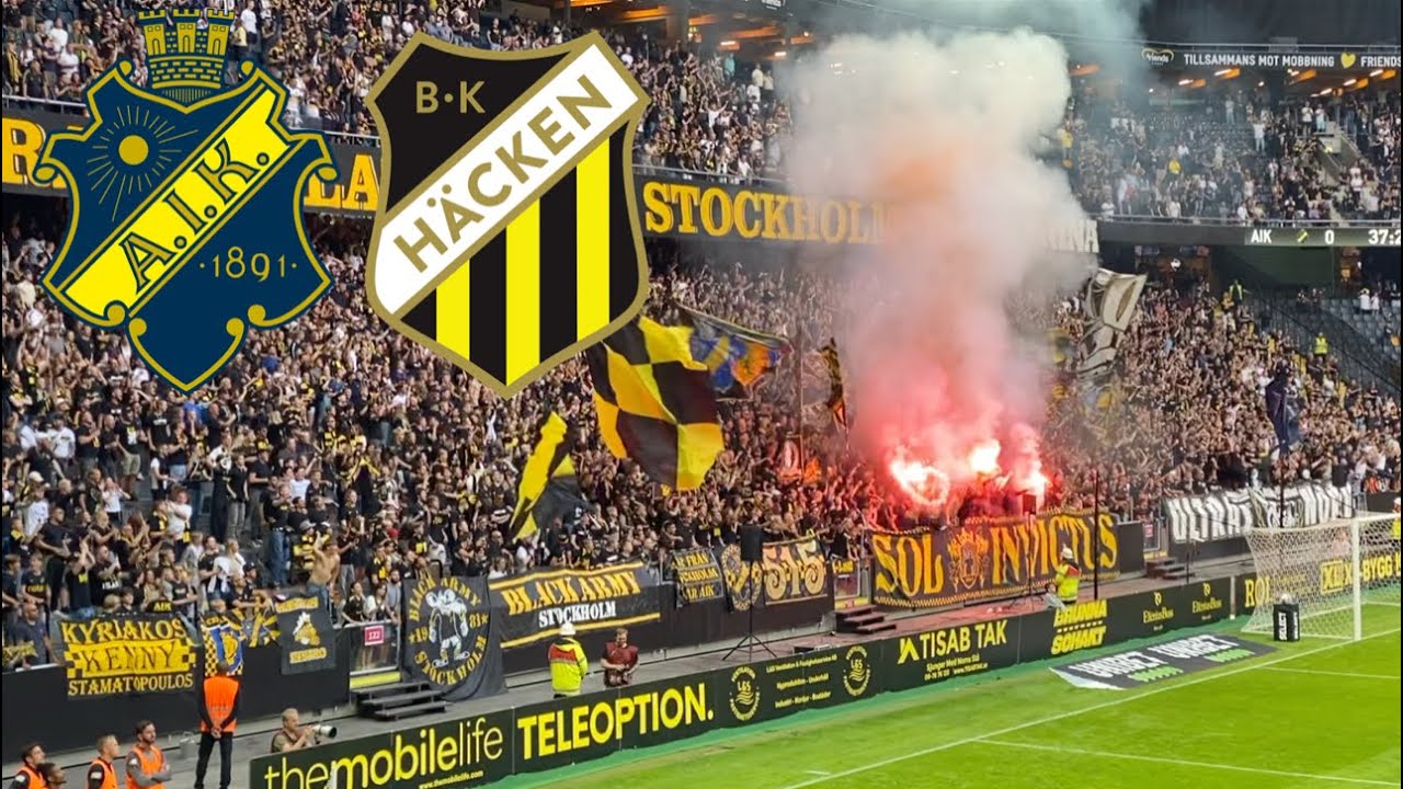 Pyro & Stimmung beim Spiel in Stockholm | AIK vs BK Häckens 08.07.2023 ...