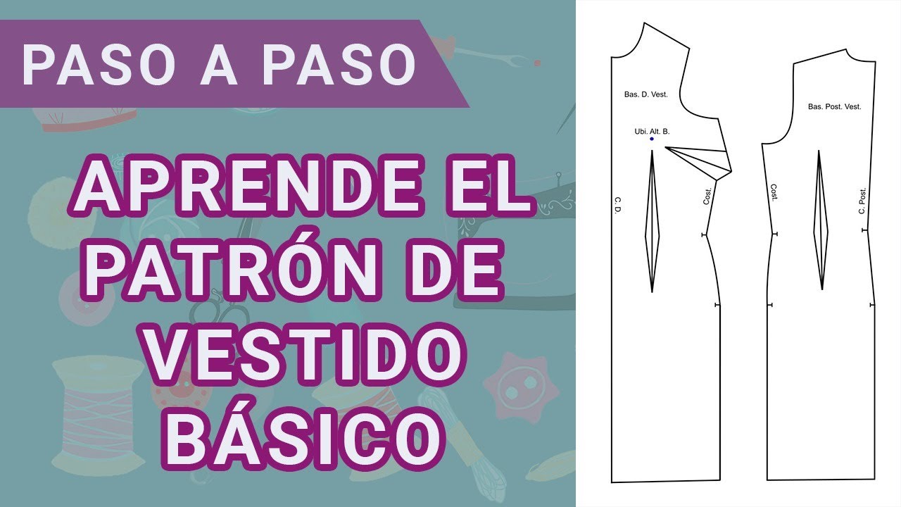 Patrón básico del vestido, como trazarlo desde cero - YouTube