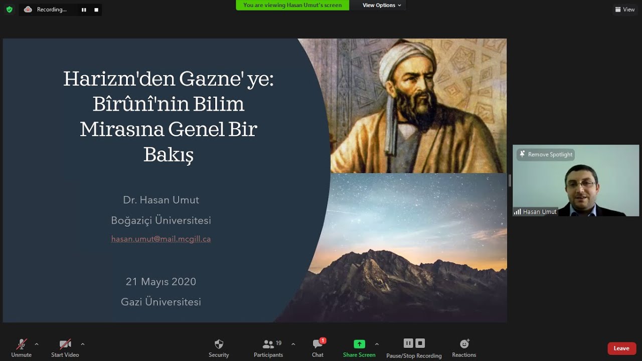4-) Bîrûnî, Dr. Hasan Umut - YouTube