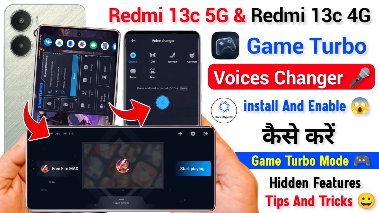 Redmi 13c 5g Game Turbo Voice Changer Hidden Features🔥| Enable Game ...