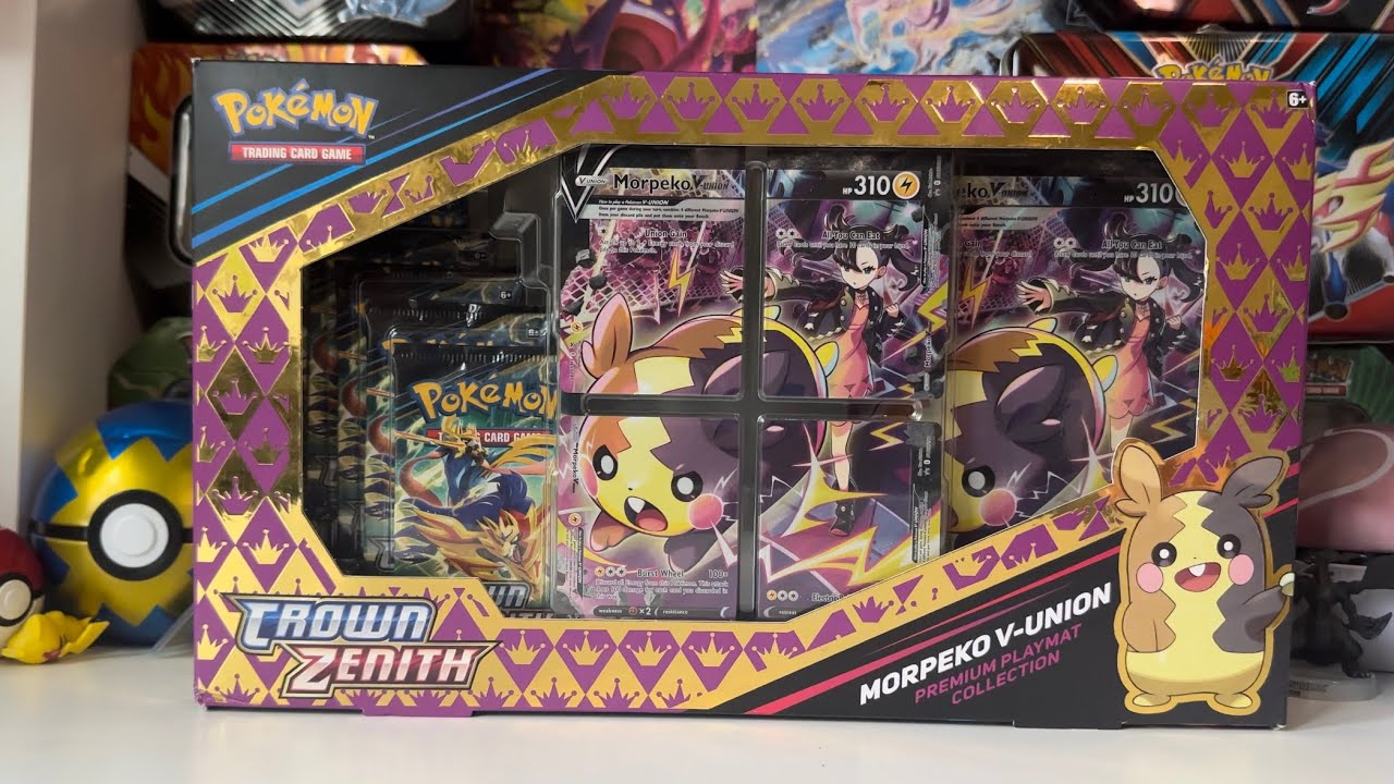 Pokémon Crown Zenith Morpeko V Union Premium Playmat Collection Box ...