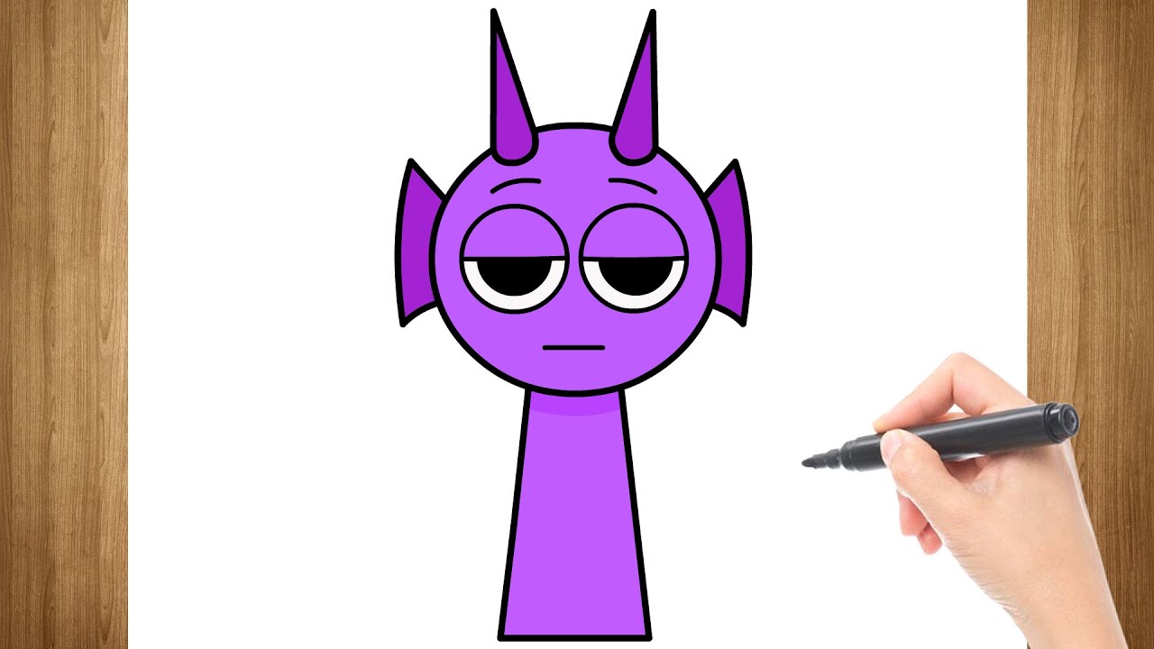 How To Draw Durple (Purple) from Incredibox Sprunki - YouTube