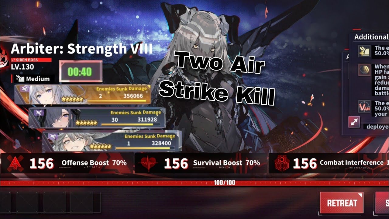 Azur Lane 2 Air Strike Kill Hard Arbiter: Strength VIII - YouTube
