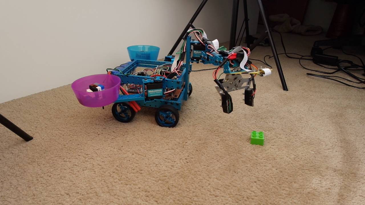 Robot collects objects with a number of attempts - YouTube