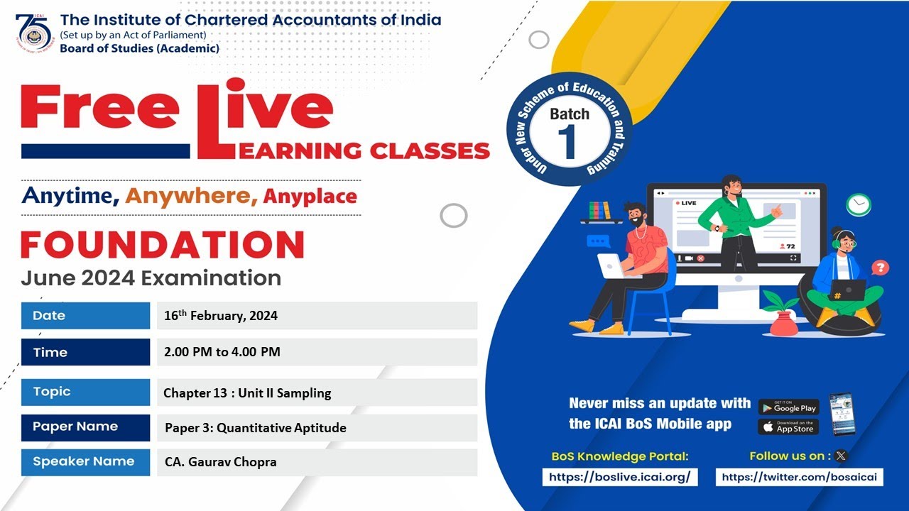 Foundation Paper 3: QA | Topic: Chapter 13 : Unit II Sampling | Session 2 | 16 Feb, 2024 - YouTube