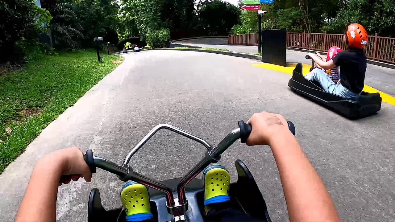 Racing on Luge Downhill cart. POV. Singapore Luge, sentosa Island - YouTube