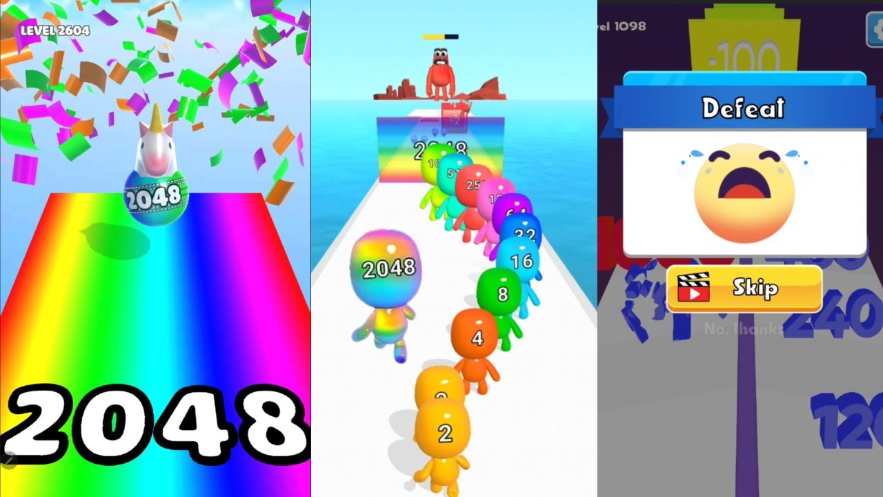 2048 | Infinity Ball Merge 2048 Satisfying Games | Man Runner 2048 3D ...