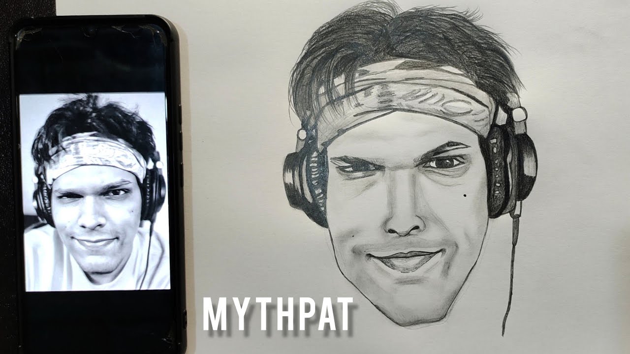 Draw Mythpat Face | Mythpat Drawing In Easy steps@Mythpat - YouTube