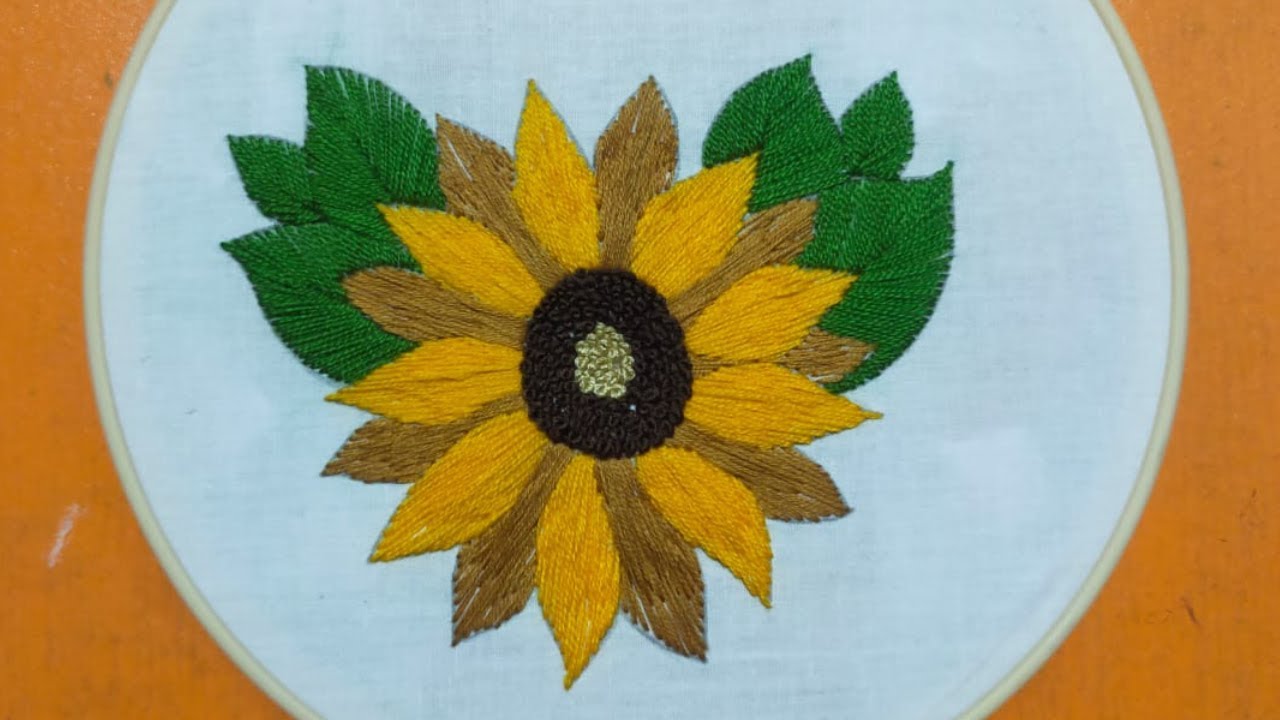 Beautiful sunflower embroidery Design/Simple hand embroidery Design ...