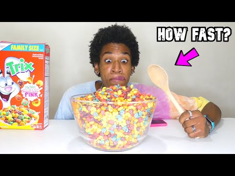Eating A GIANT Bowl of Trix Cereal