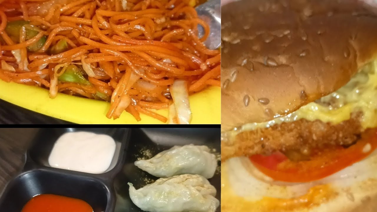 kurkure momos l singapuri chowmin l paneer Burger l street food l ...