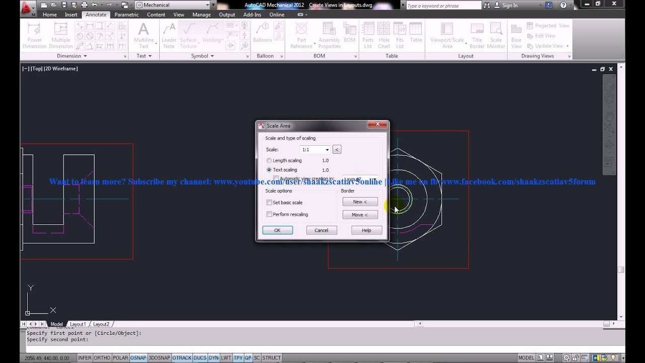 Autocad Mechanical 2013 Tutorial|Create Model Views in Layout P1|Detail ...