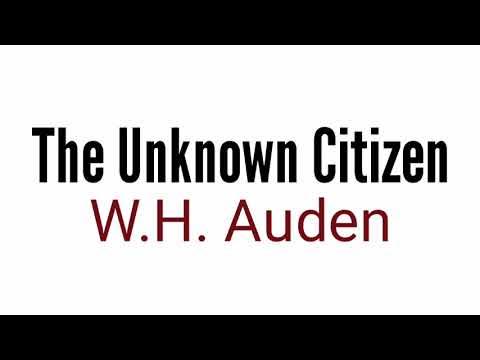 The Unknown Citizen by W. H. Auden in hindi - YouTube