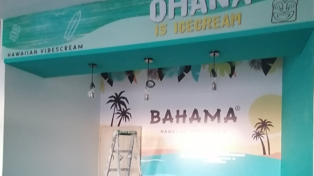 Proyecto: Bahamas Heladería fotomurales, vinil látex y letreros para ...
