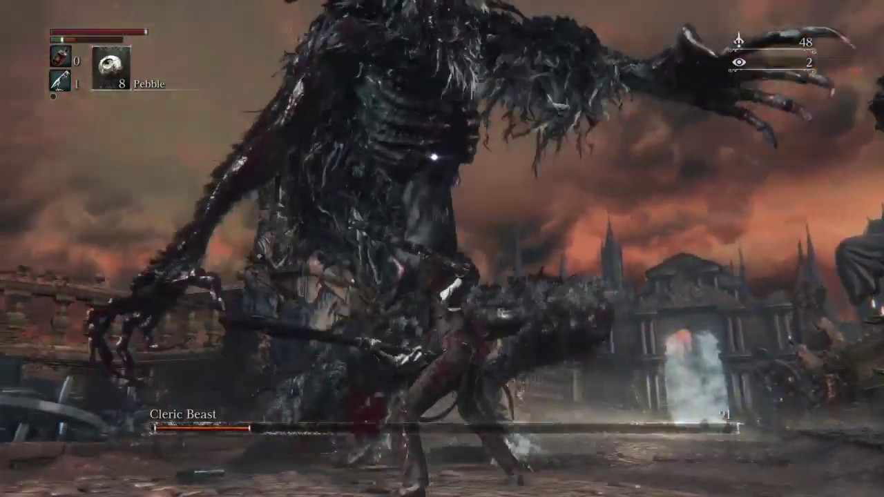 Bloodborne cleric beast boss fight - YouTube