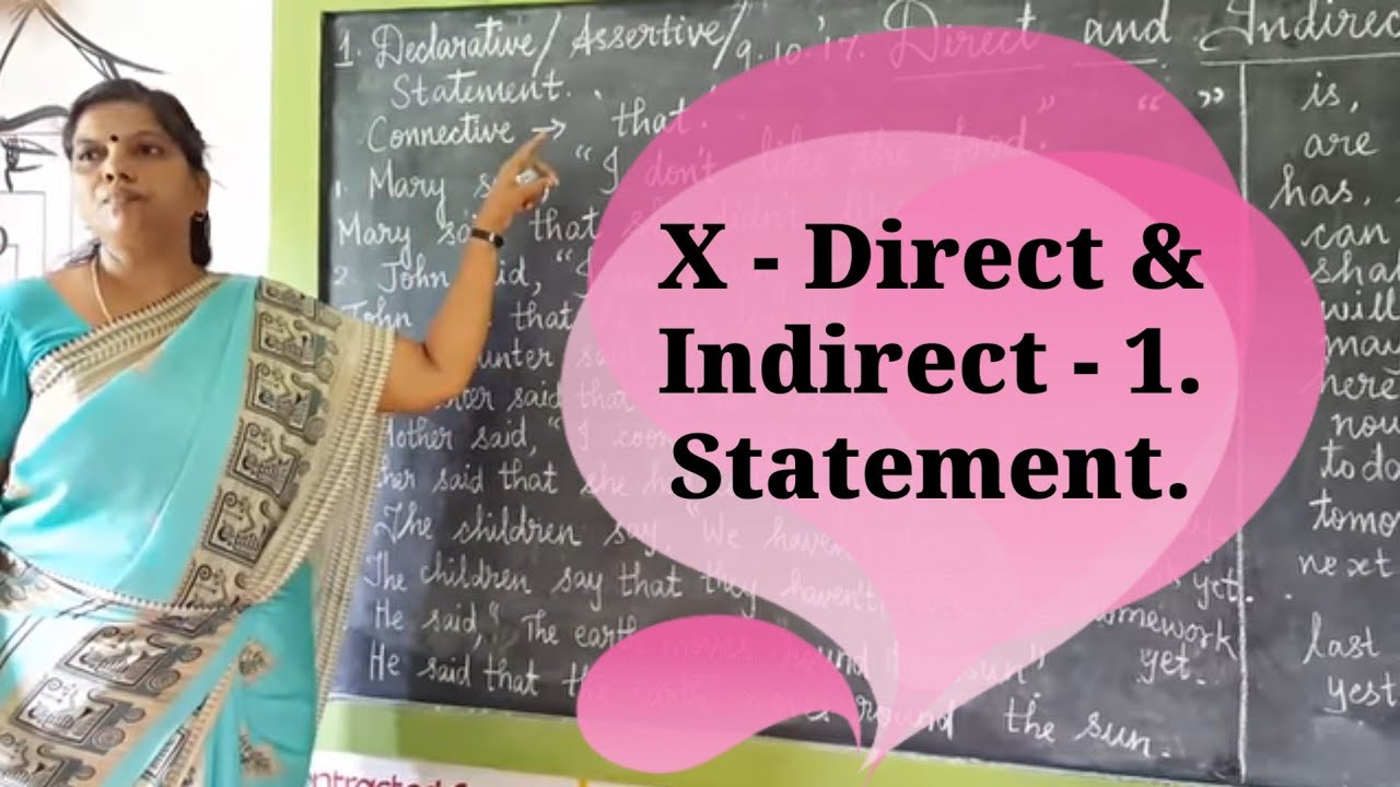 Direct and Indirect speech. ( 1. Statement ) - YouTube