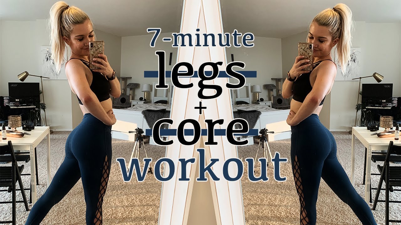7-minute minimal equipment legs + core workout | follow along! - YouTube
