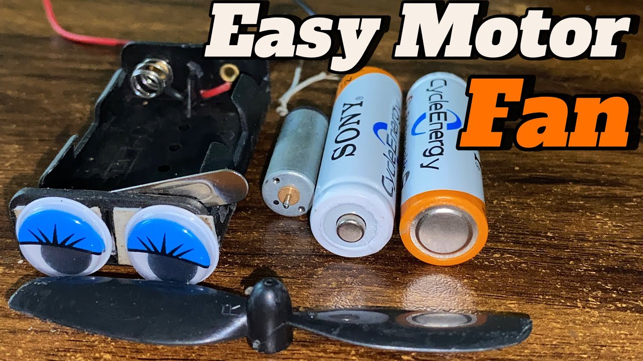 How To Make Easy Working Mini Fan With DC Motor Sony Battery | Science ...