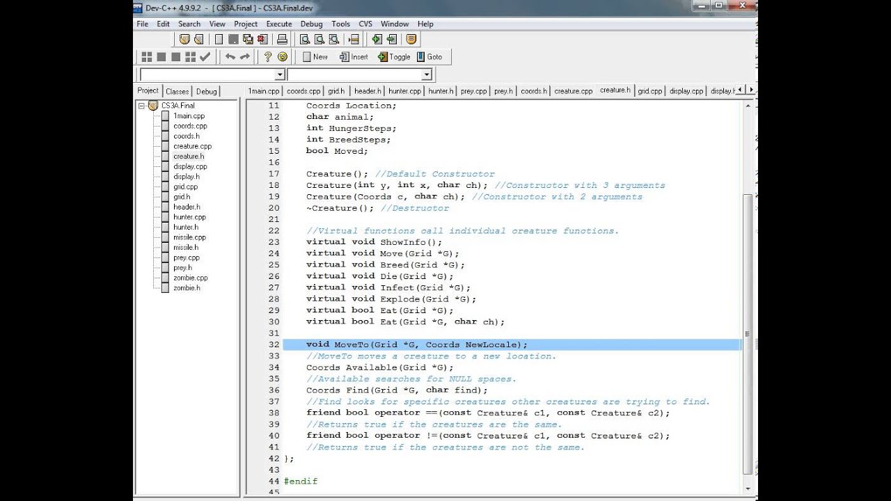 Barkeshli CS3A Project - Using Classes for Predator/Prey Simulation - YouTube
