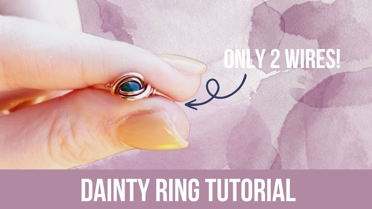Wire Wrapped Ring with ONLY 2 Wires! - Quick and Easy - Dainty Cabochon ...