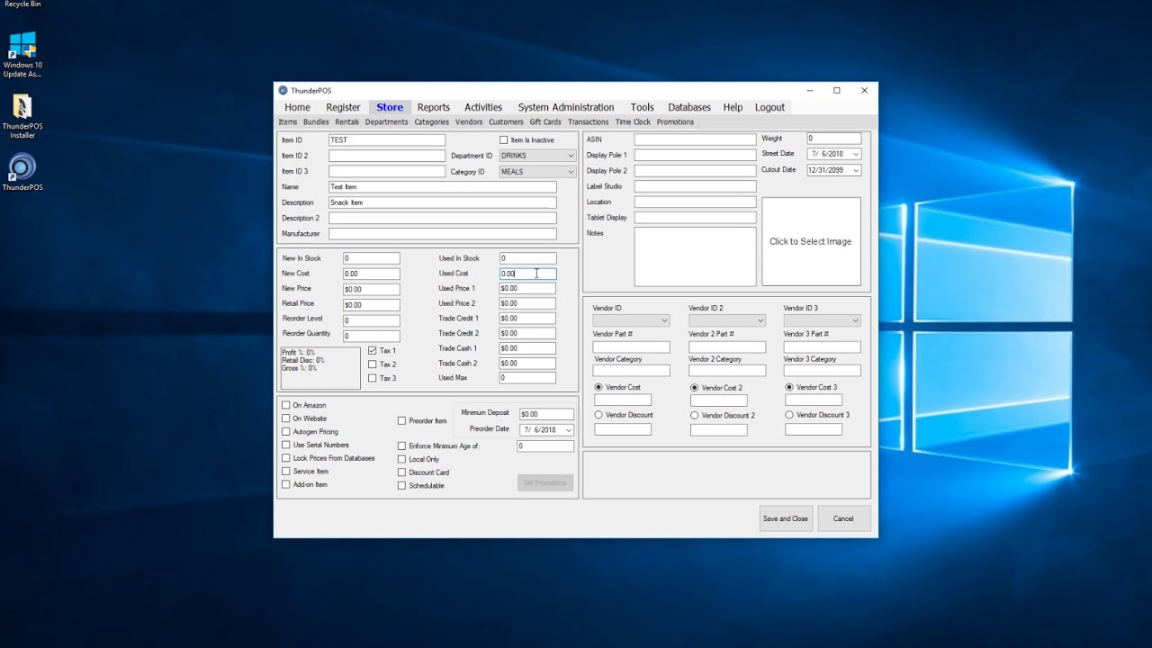 ThunderPOS Adding Items - YouTube