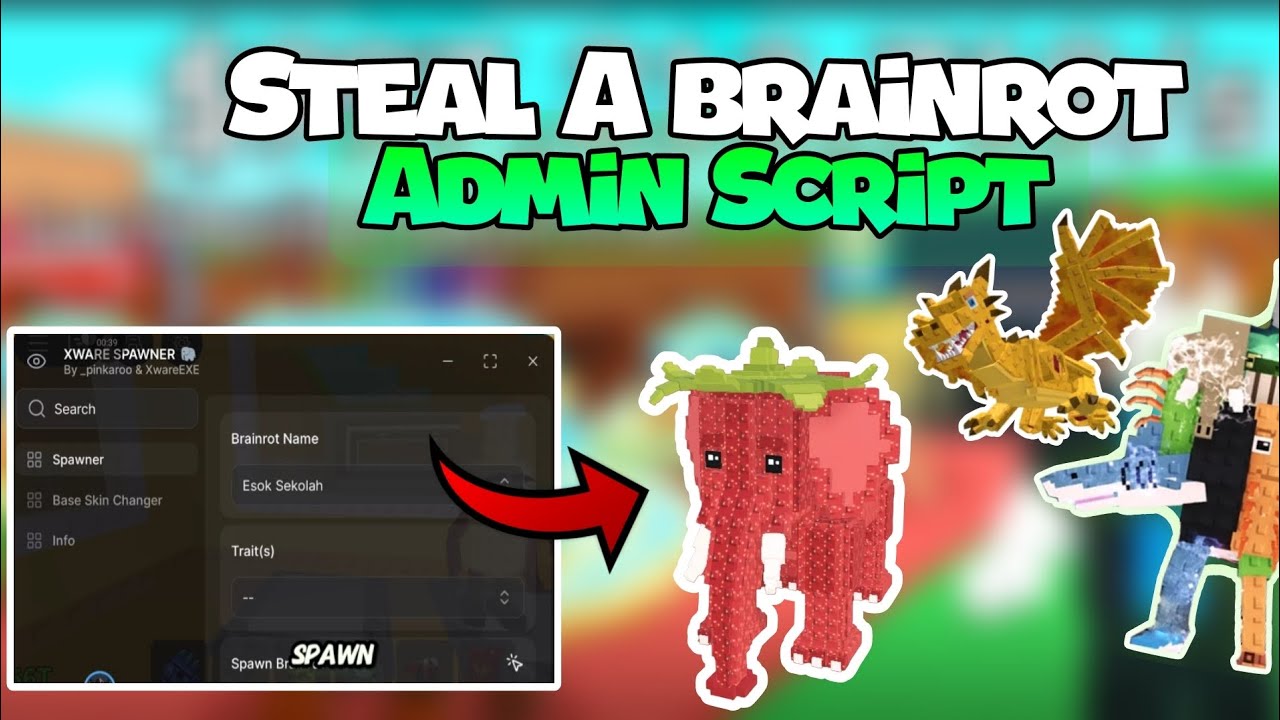 Steal A Brainrot Script No Key - BRAINROT SPAWNER, BASE SKIN CHANGER #robloxscripts # ...