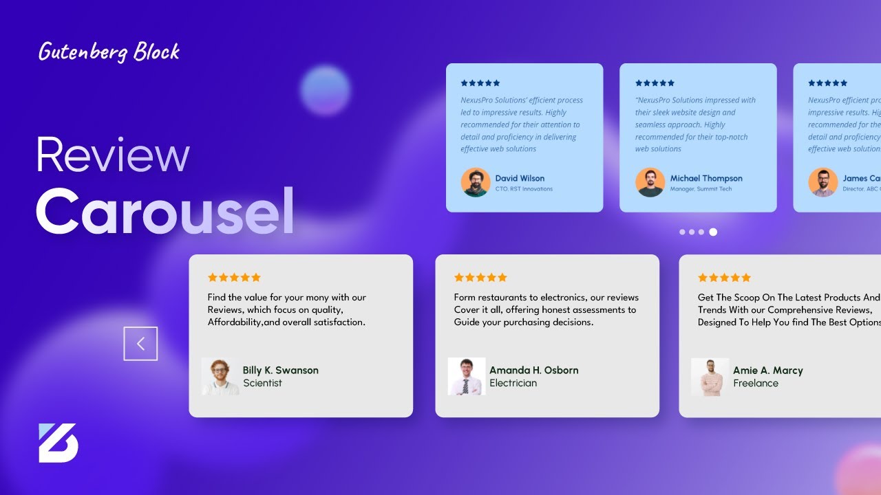Best Testimonial Slider with Review Carousel Block for Gutenberg ...