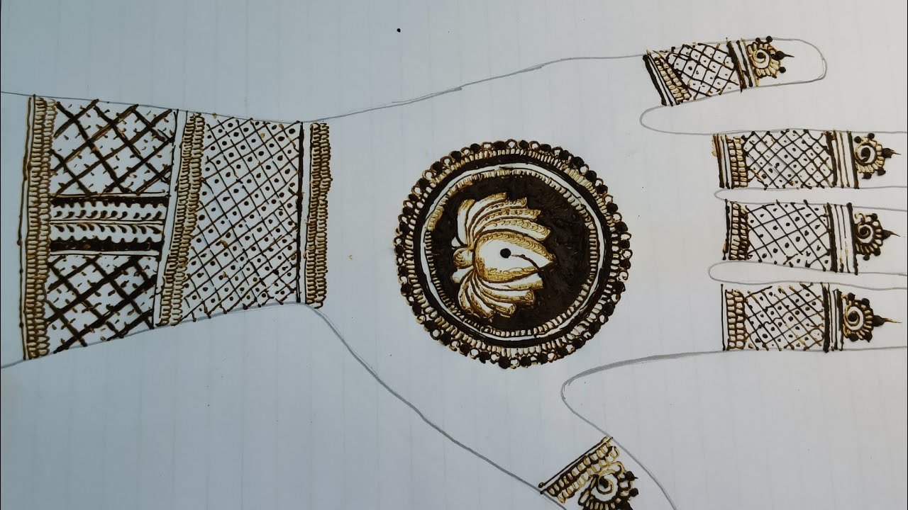 Beautiful and easy mehndi design for beginners//latest Lotus pertain ...