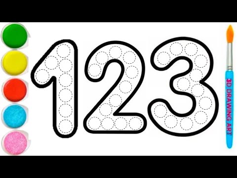Number 123 Drawing Colouring for kids Easy Drawing || 123 rhymes Song ...