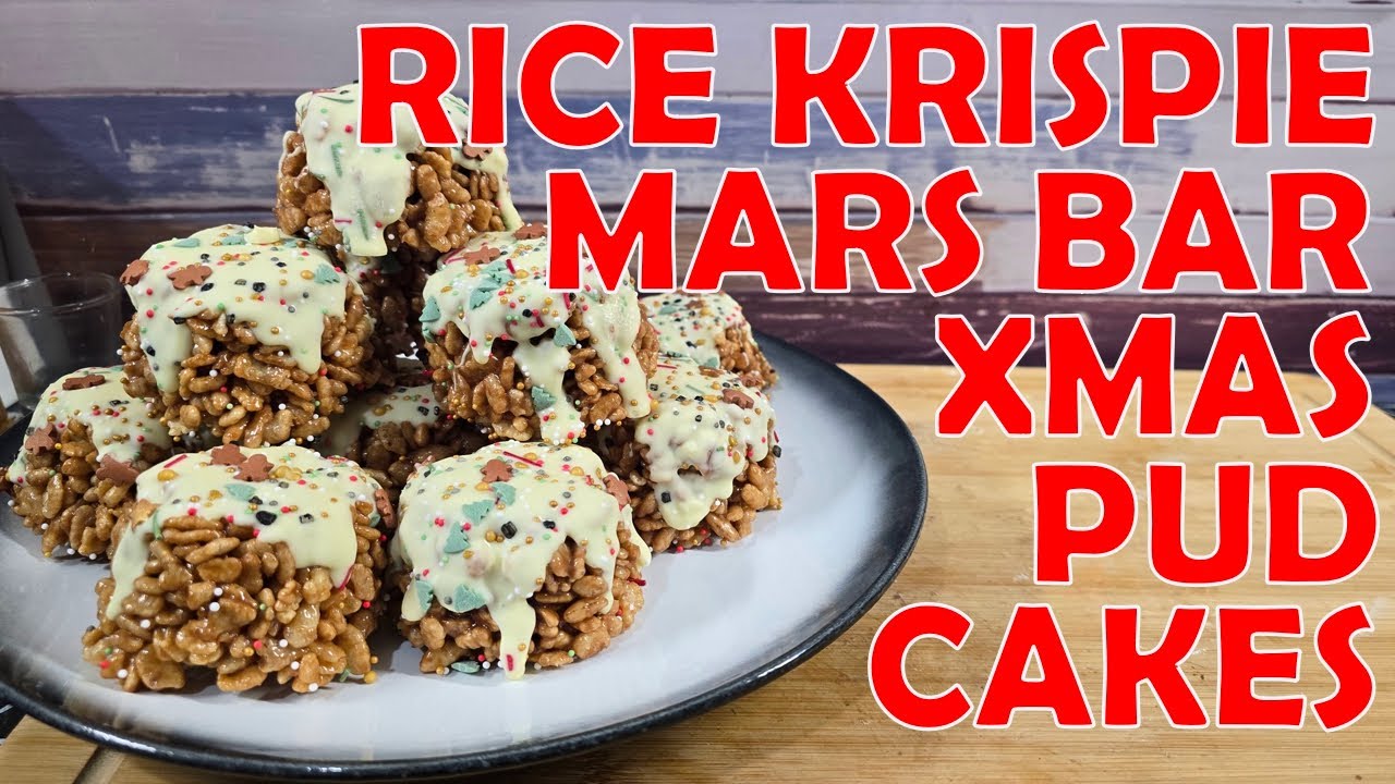 Mars Bar Rice Krispie Christmas "Pudding" Cakes - YouTube