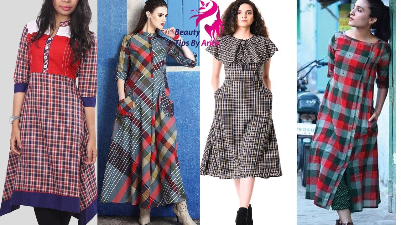 গ্রামিন চেক কাপড় দিয়ে অসাধারণ ড্রেস ডিজাইন || Grameen Check dress ...