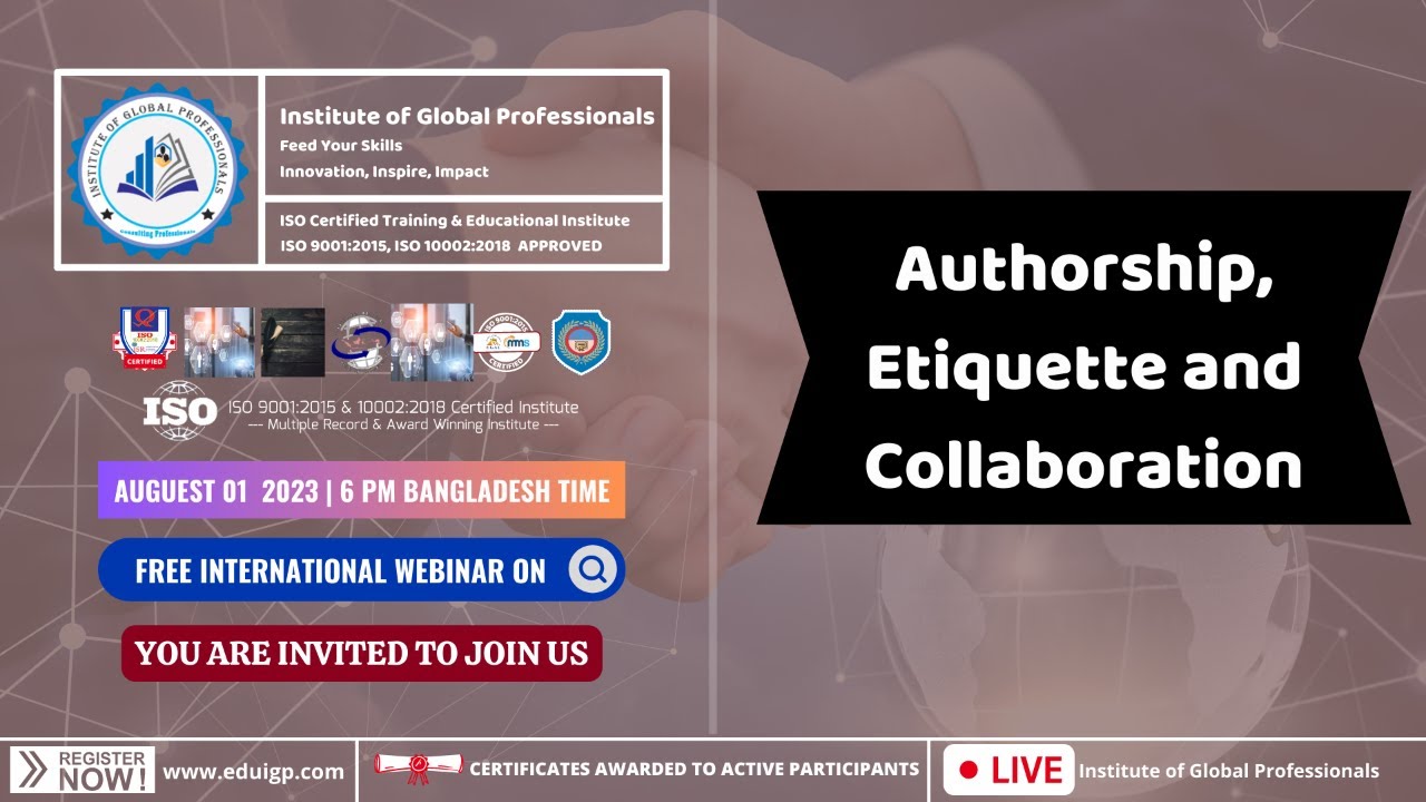 Authorship, Etiquette and Collaboration - YouTube