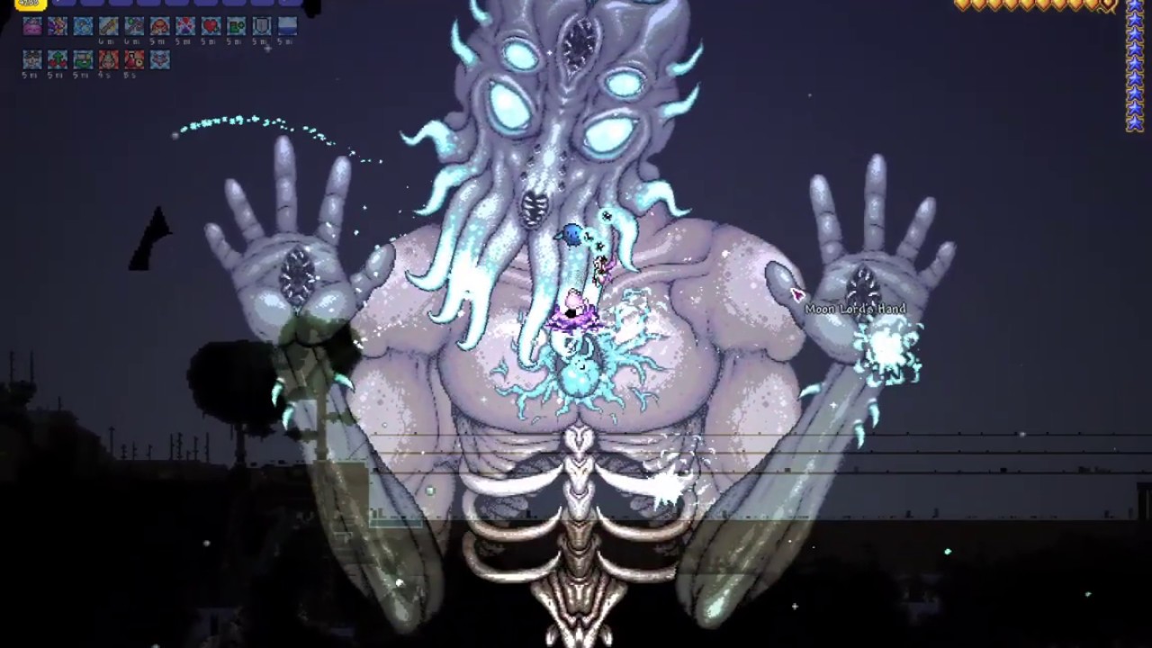 Terraria 1.4 Master mode: fighting Moon Lord in lower resolution - YouTube