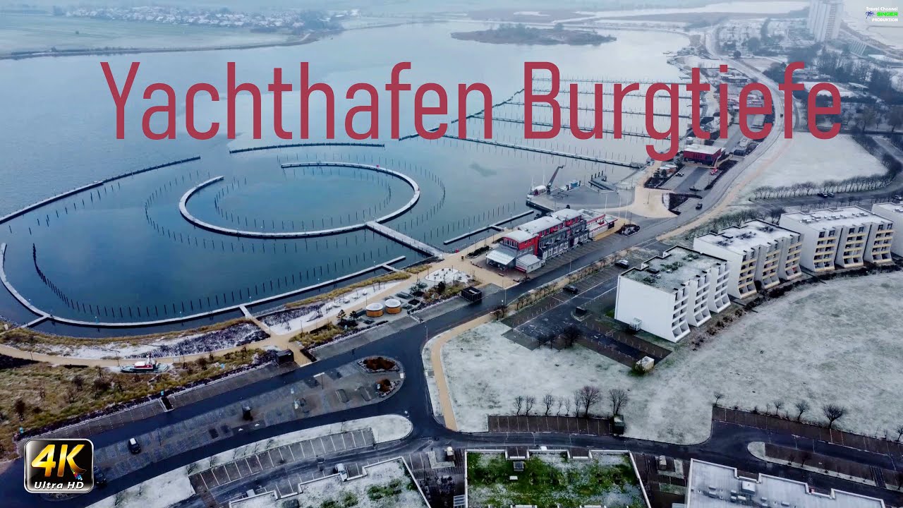 Yachthafen Burgtiefe .Fehmarn. Flug über Yachthafen. Germany ...