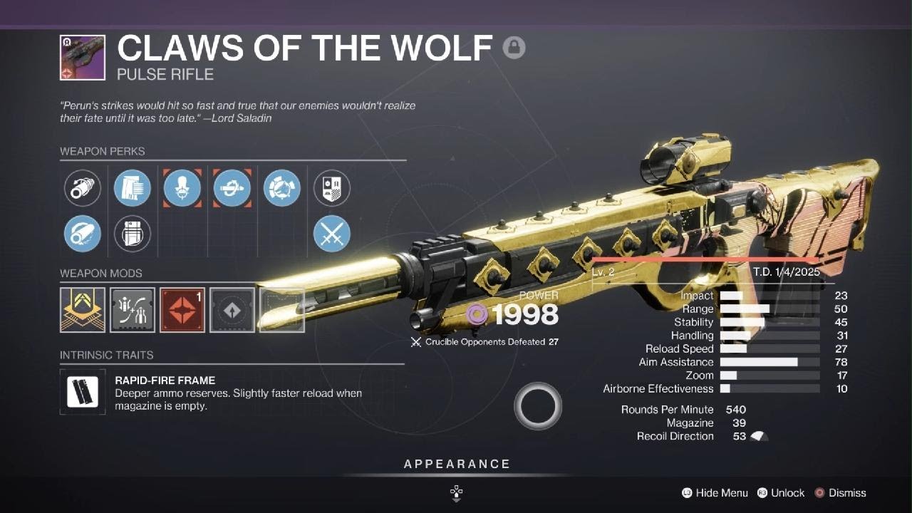 Destiny 2- Claws Of The Wolf Feels Different - YouTube