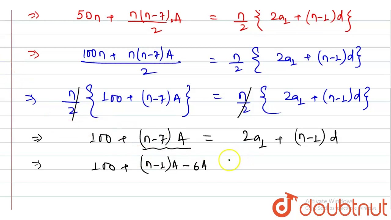 Let the sum of the first n terms of a non-constant A.P., `a_(1), a_(2 ...