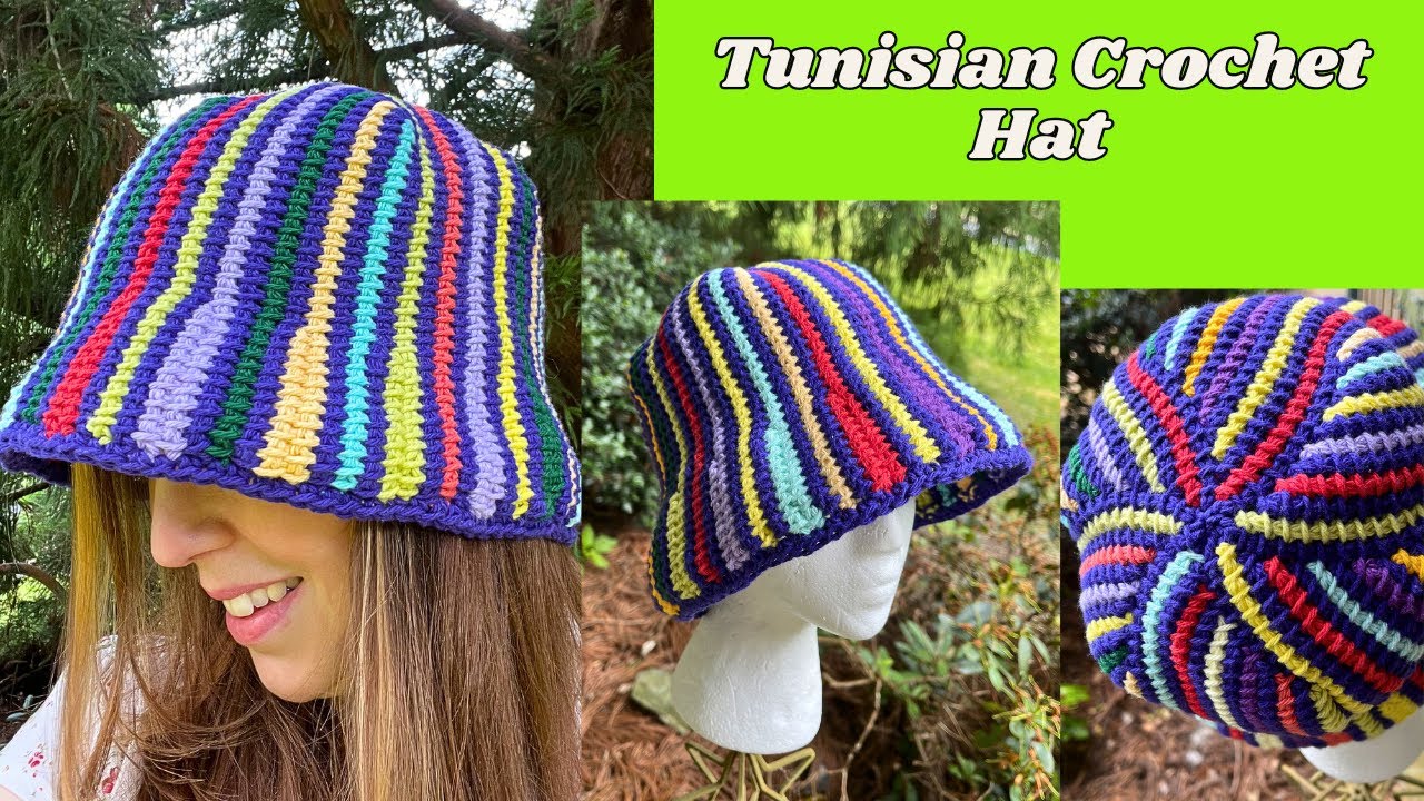 Tunisian Crochet Bucket Hat Tutorial- No Tunisian Hook Needed - YouTube