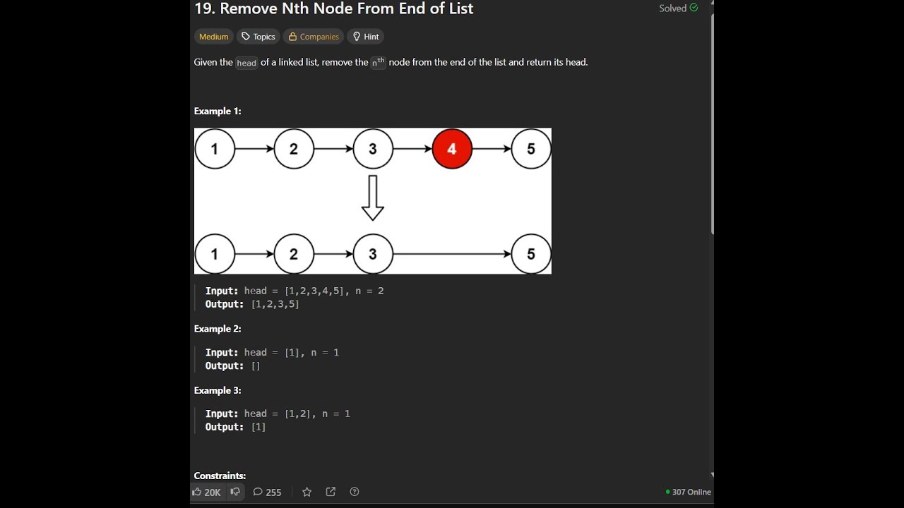 19. Remove Nth Node From End of List || LeetCode || Day11-Linked_list_based - YouTube