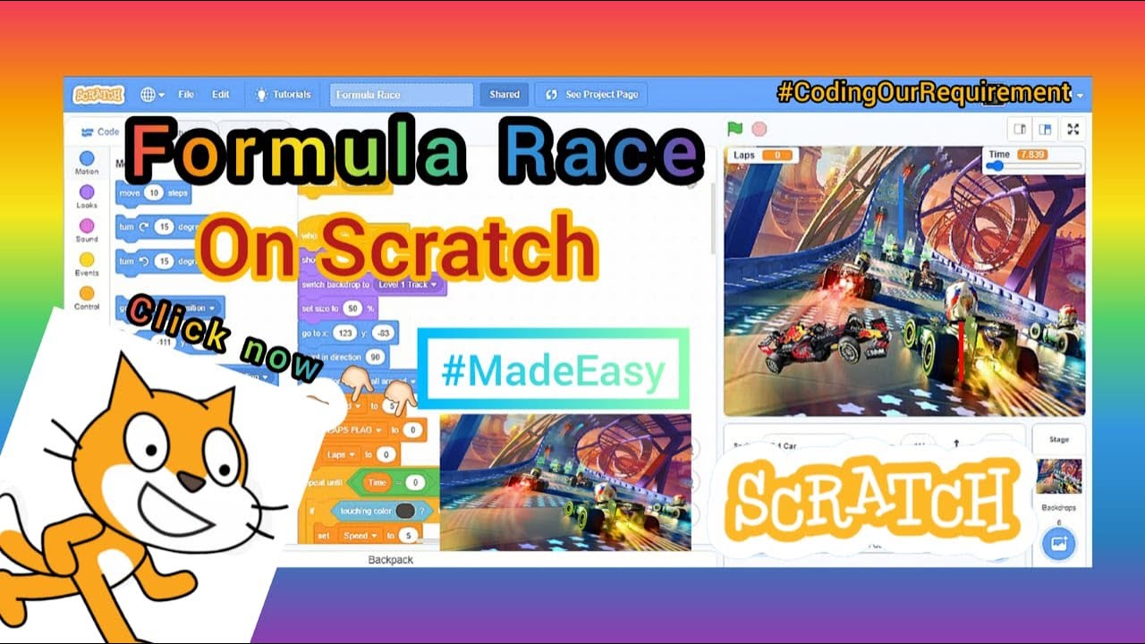 How To Make A Formula Race On Scratch || Making A Formula Race Game In ...