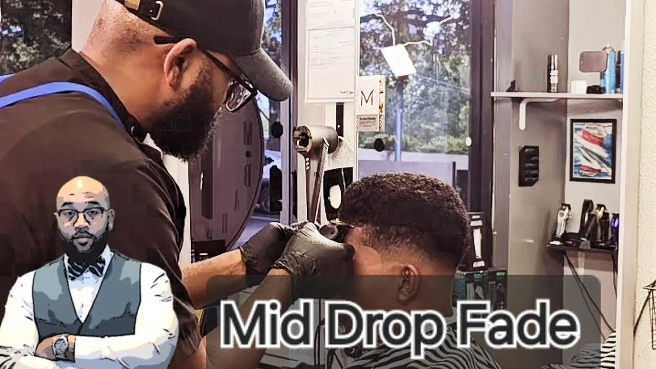 Mid Drop fade Haircut. My last Haircut of the Day! - YouTube
