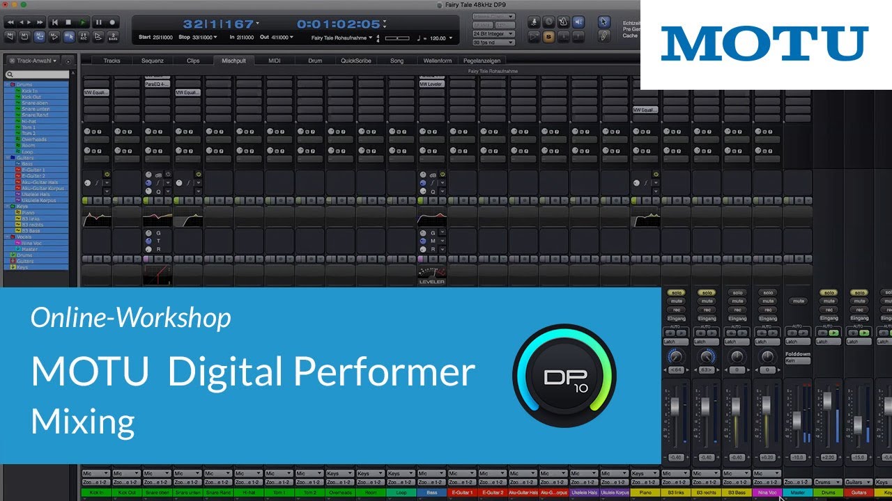MOTU Digital Performer – Mixing - YouTube