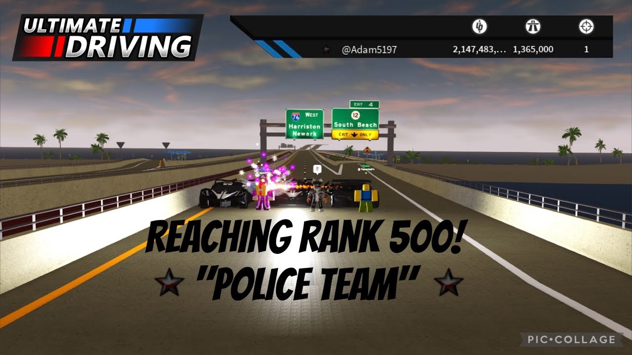 Finally Reaching Police Rank 500 on Cop Team! (Roblox Ultimate Driving ...