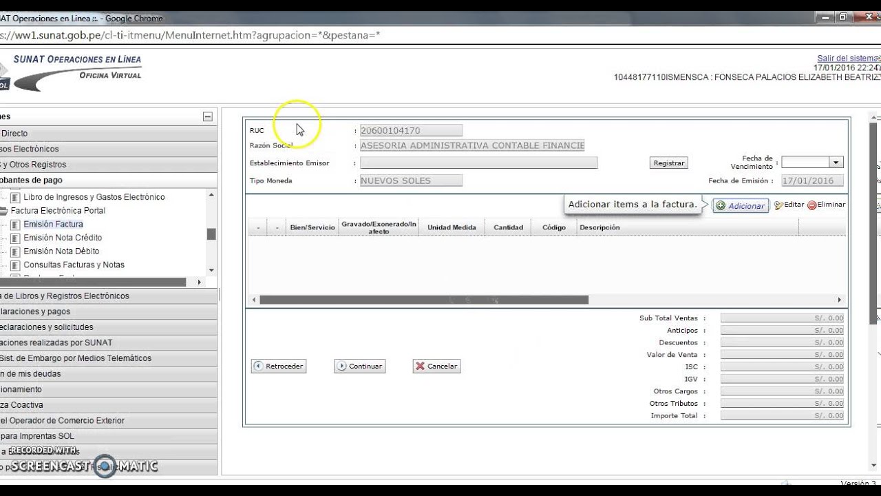 COMO EMITIR UNA FACTURA ELECTRONICA - YouTube