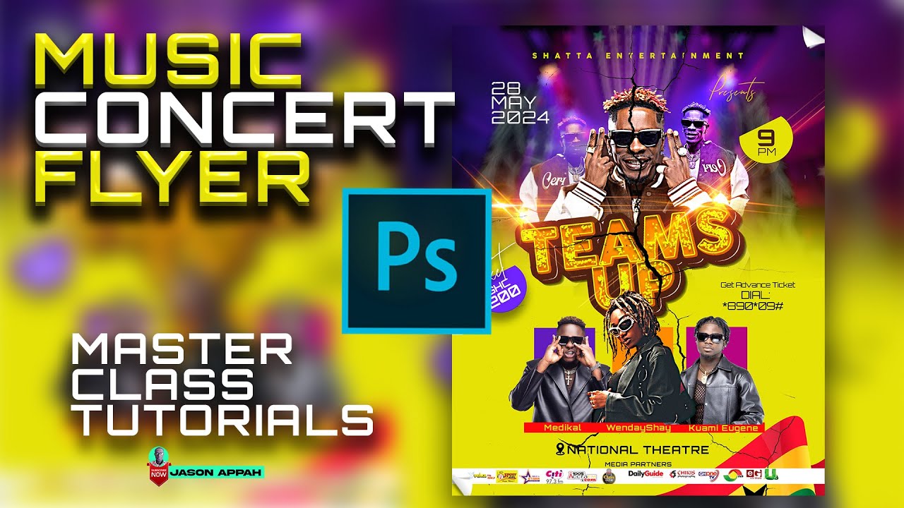 MUSIC CONCERT POSTER I EVENT POSTER DESIGN I FT SHATTA WALE - YouTube