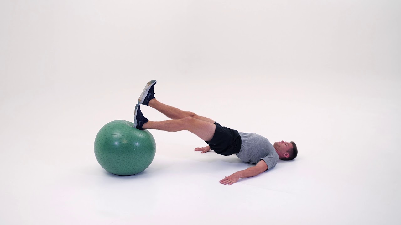 Stability Ball SL Hamstring Curls - YouTube
