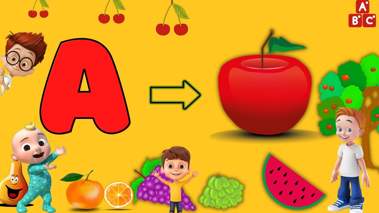 ABCDEFG | A for Apple | B For Ball | Kids Learning | ABC Rhymes | ABC ...